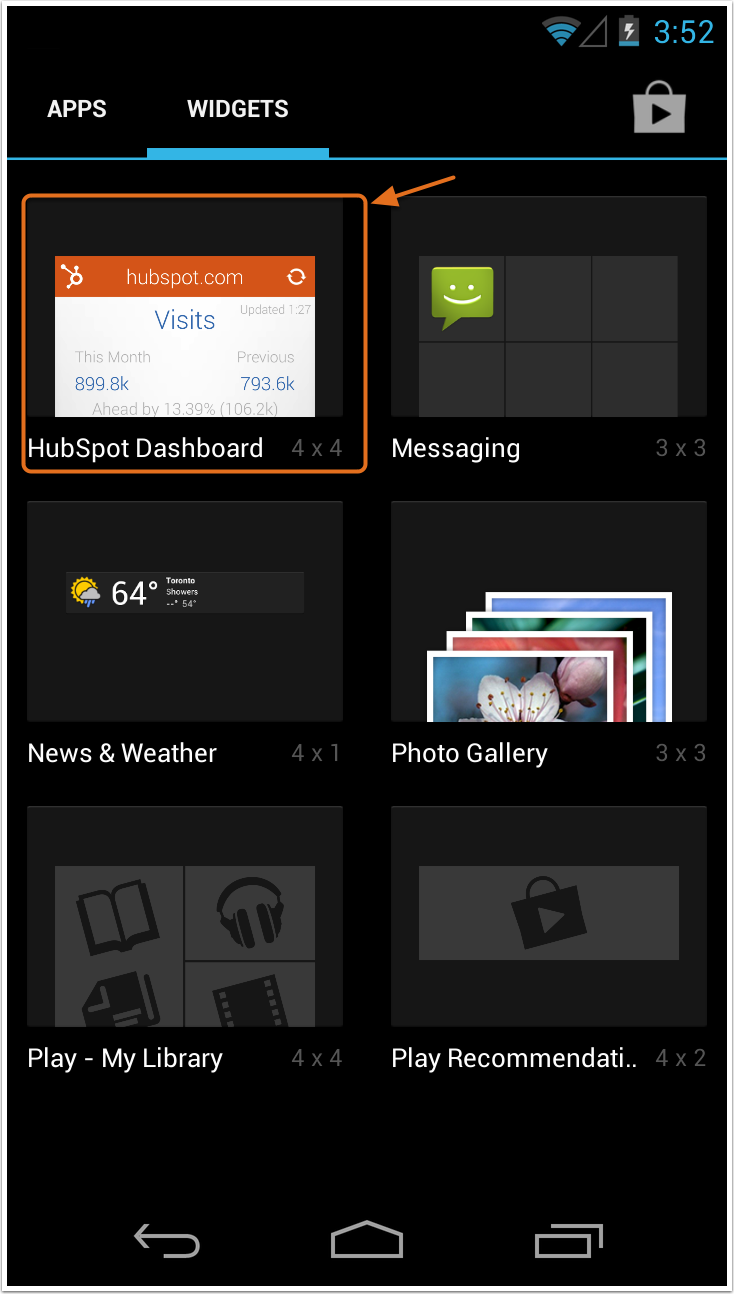 New Dashboard Widget For Android